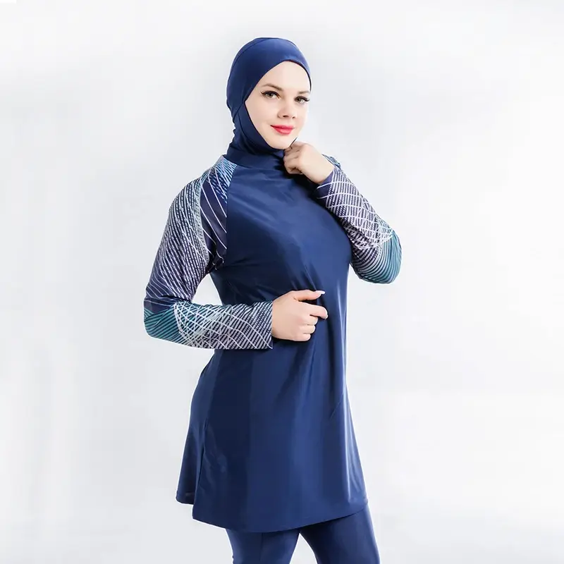 Plus Size Muslim Swimwear, Stylish Hijab Bathing Suit Set.