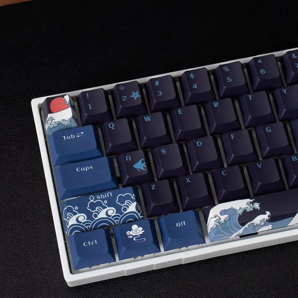 Coral Sea Pbt Keycaps, 78 Keys, Dye-Sublimation Cherry Profile