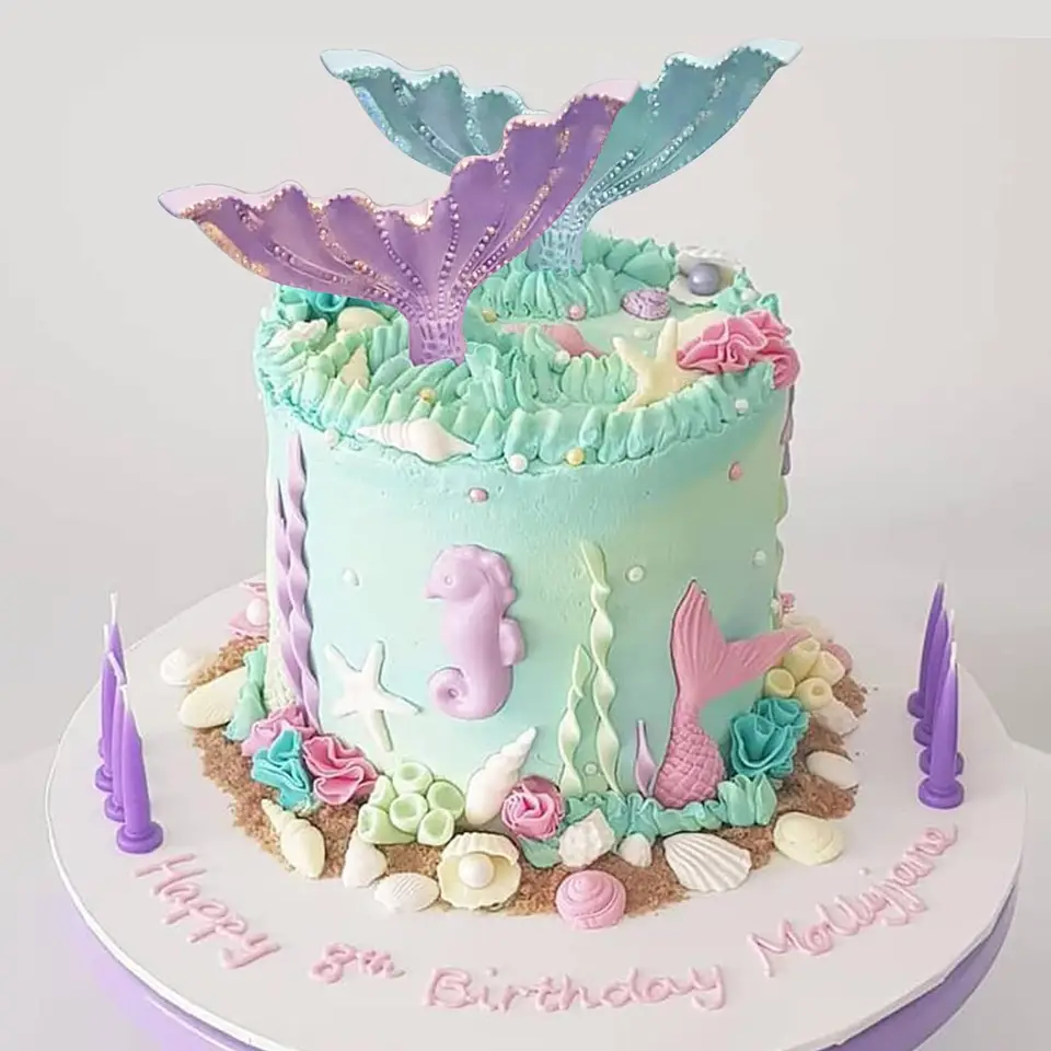 Large Mermaid Tail Mold, Silicone 3D Fondant Mermaid Tail Mold Candy ...