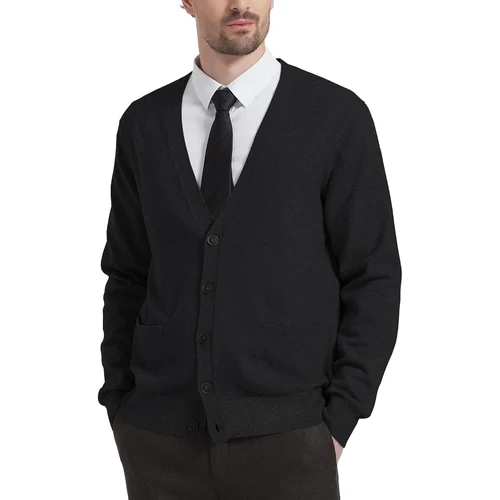 Cárdigan Para Hombre, Suéter Vintage Con Cuello En V, Manga
