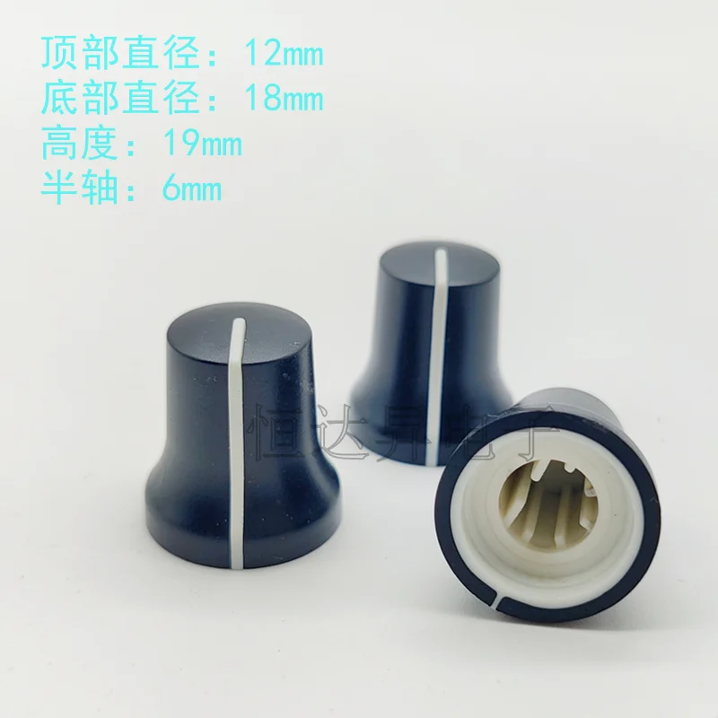 10Pcs 18X19Mm Black Plastic Knob, White Indicator Potentiometer Cap ...
