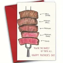 Grilled Steak Design Card, Perfect For Dad'S Special Day! Steak Dad ×1