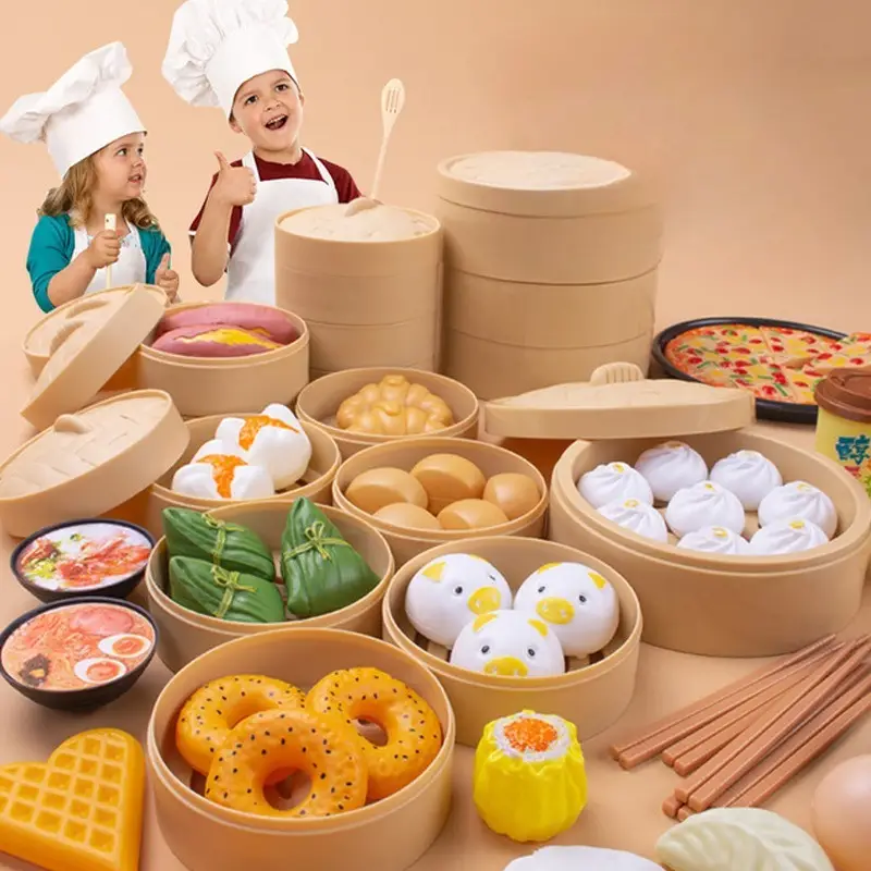 Chinese Breakfast Dim Sum Toy Set For Kids, Perfect Kitchen Simulation ...