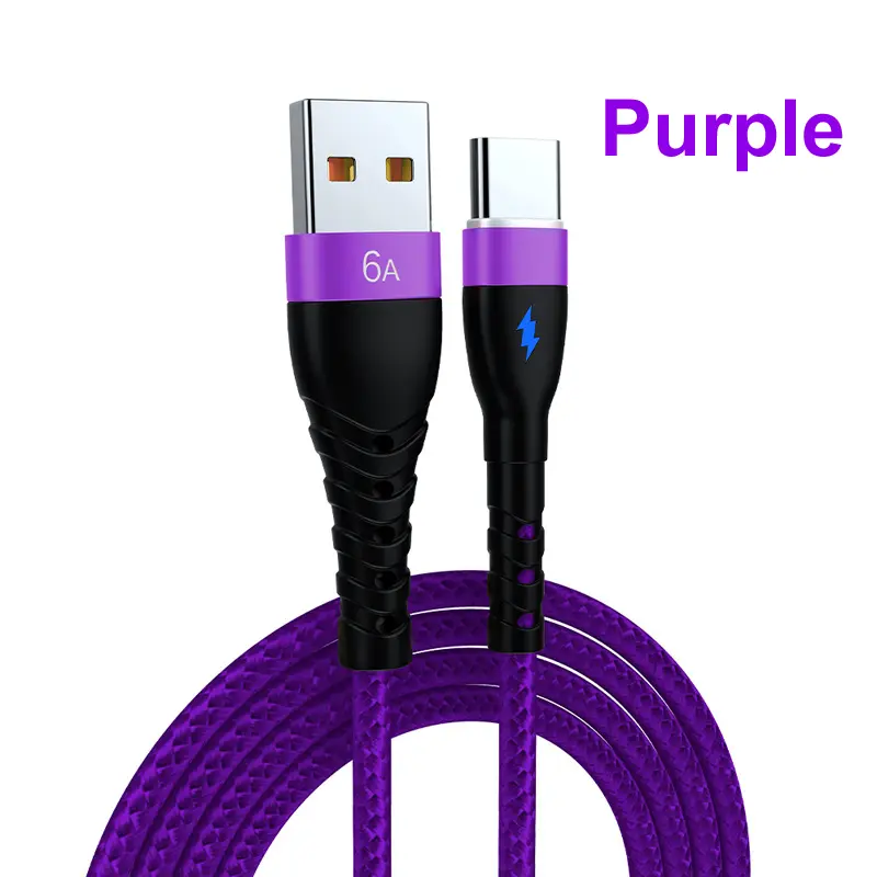 Vumpach 6A USB Type C Cable For Huawei P30 P40 Pro super Fast Charging ...