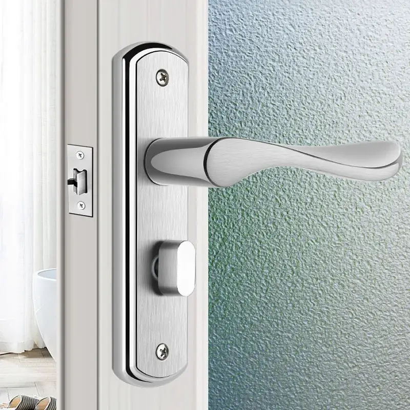 Stainless Steel, Aluminum, Portable Wood Bathroom Toilet Door Lock.