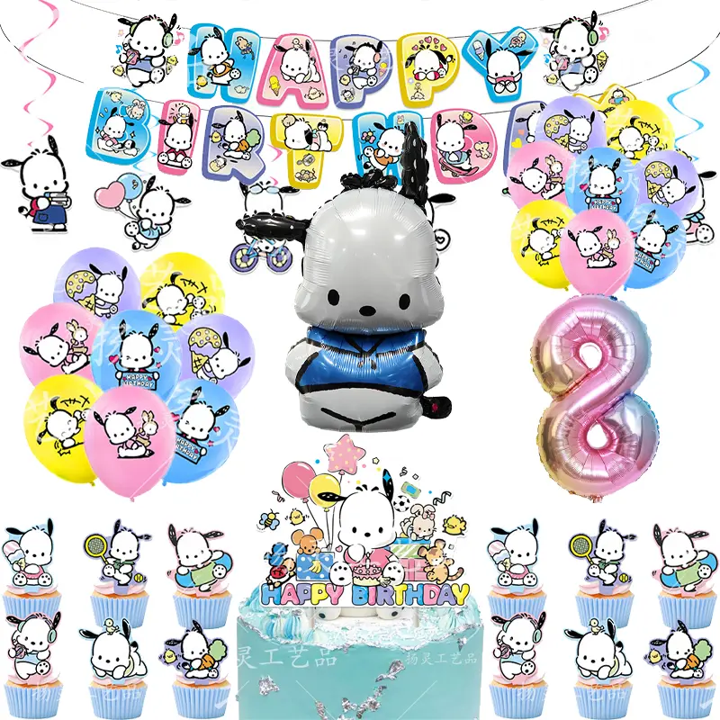 Sanrio Pochacco Action Figures For Birthday Party Decorations