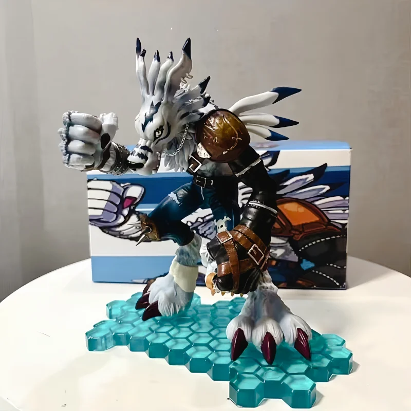 Collectible Digimon Adventure Action Figure - Metal Garurumon Pvc Statue Gift