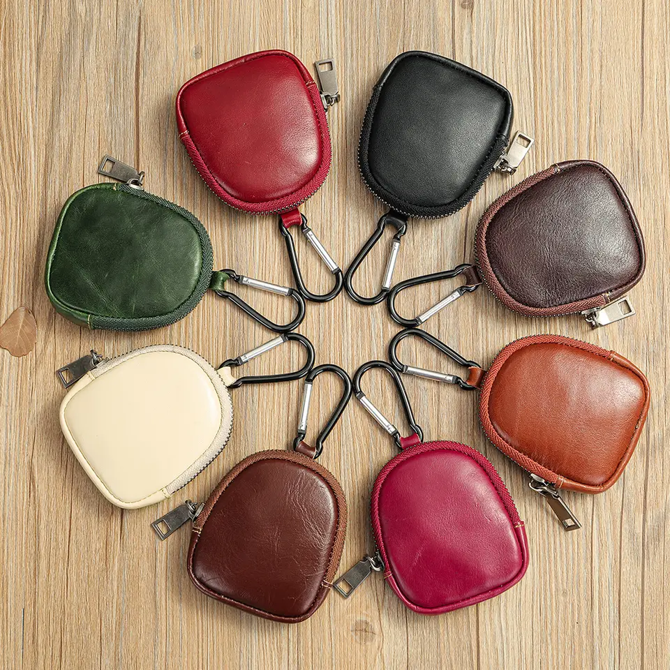 Stylish Mini Leather Coin Purse With Vintage Zipper! Perfect For ...