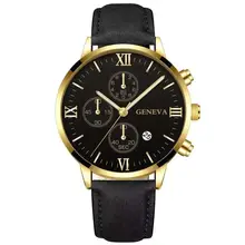 New Geneva Leisure Business Men's Watch Fashion Three Eyes Quartz ...