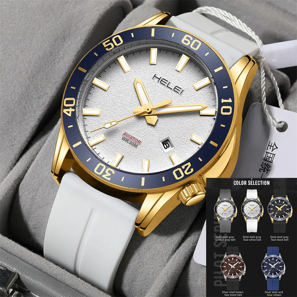 Luxury Helei Quartz Military Watch, Waterproof & Stylish For Men