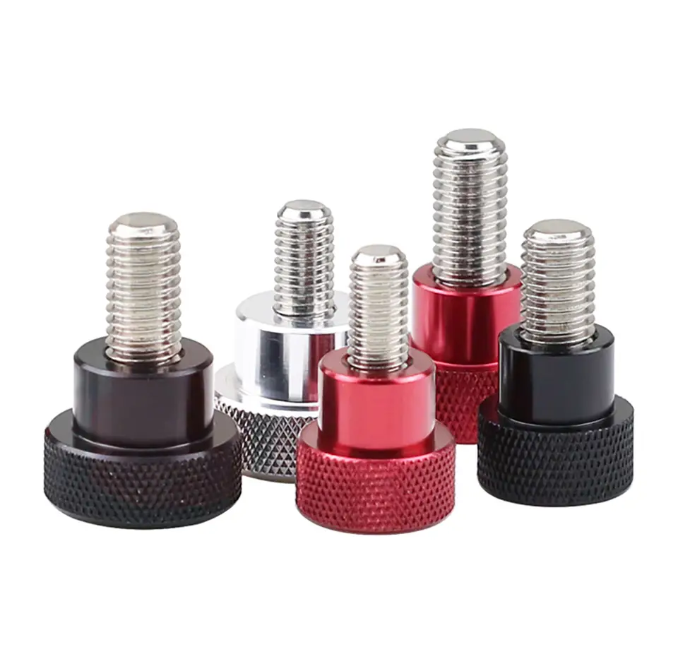 1Pcs M8 (D20*20) Aluminium Alloy+Stainless Knurled Thumb Screw Hand ...