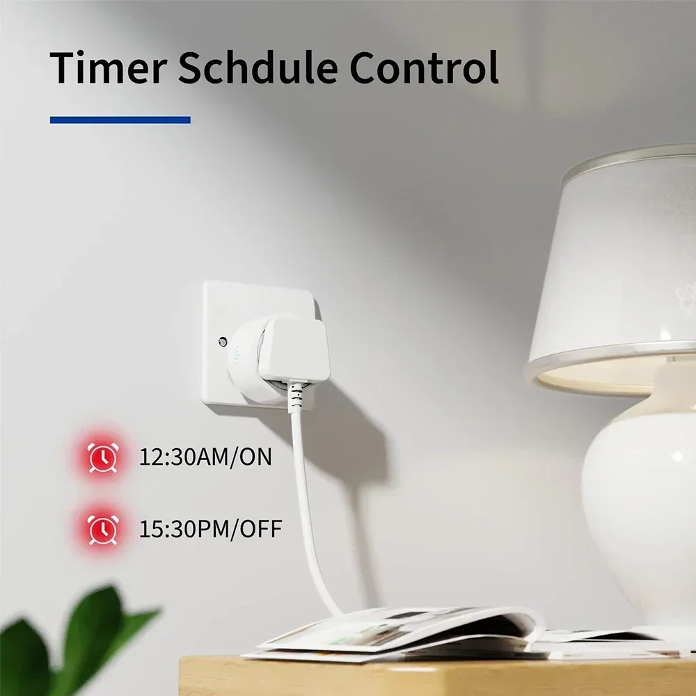 20A 16A UK Plug TUYA WIFI Smart Socket With Power Monitor Voice Control ...