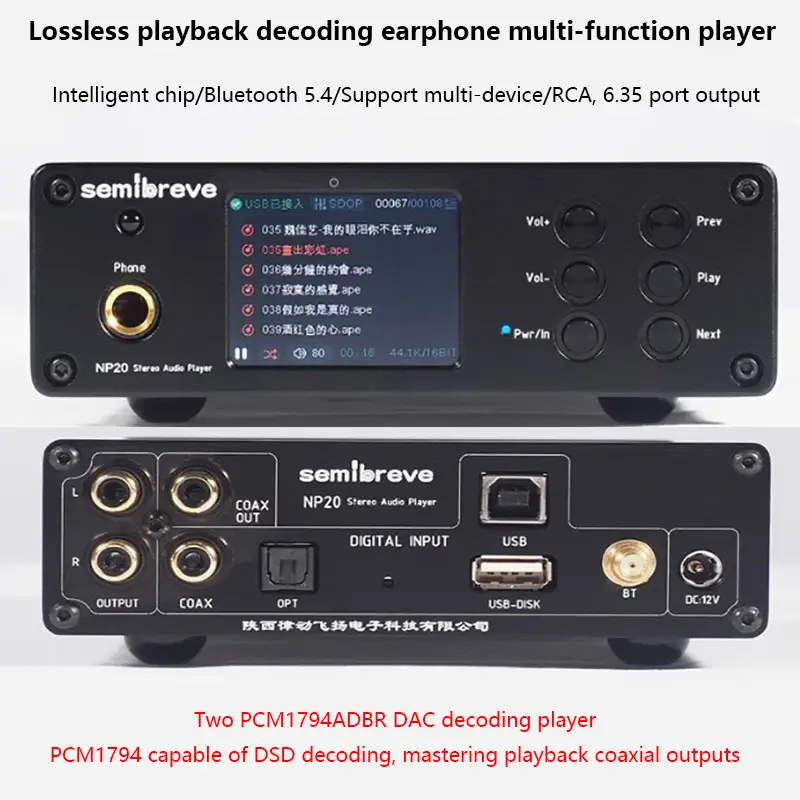 High-Fidelity Audio Meets Bluetooth 5.4: Dsd256 Digital Music Player