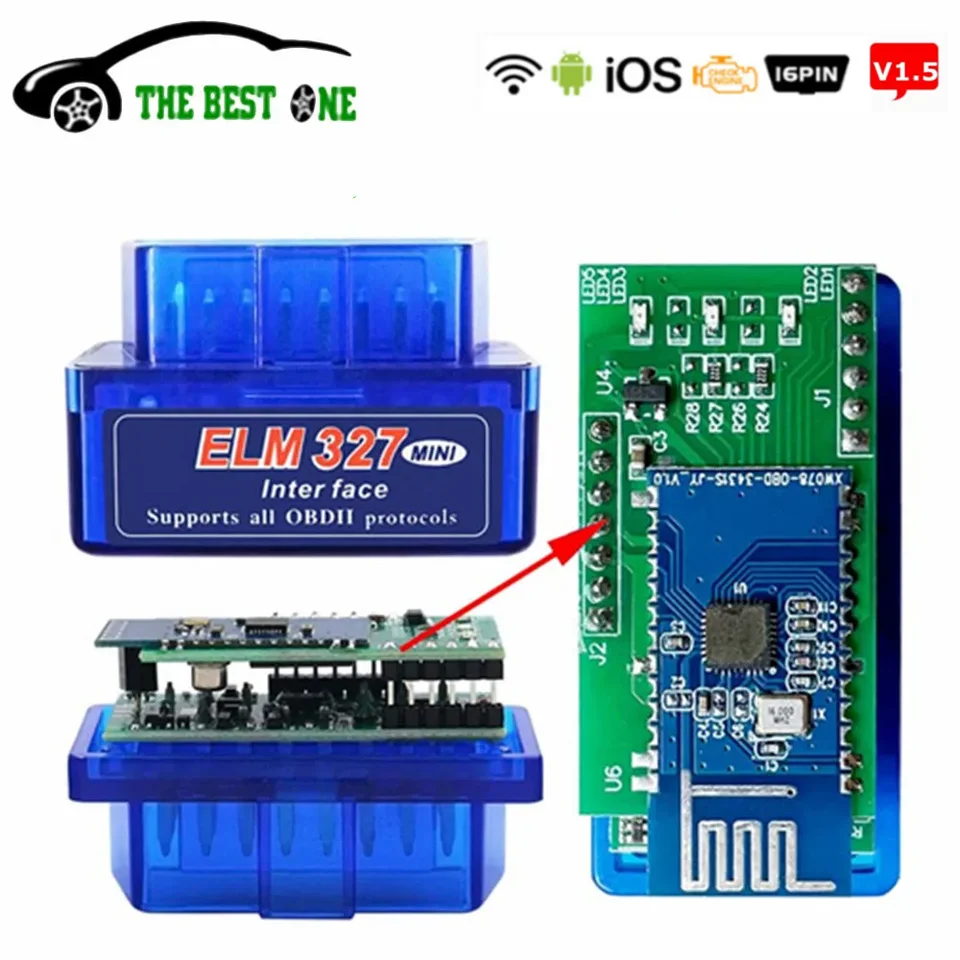 Double Pcb Elm327 Obd2 Scanner, Bluetooth, Wi-Fi, Code Reader