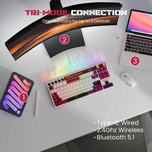 Teclado Mecánico Inalámbrico Con Junta Rk Royal Kludge M87,