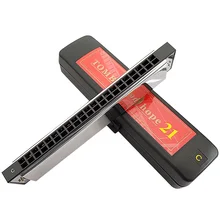 Tombo Tremolo Harmonica, 21 Holes, Hope 6621 Brass Reeds, ABS Comb, Stainless Steel Cover Plate ...