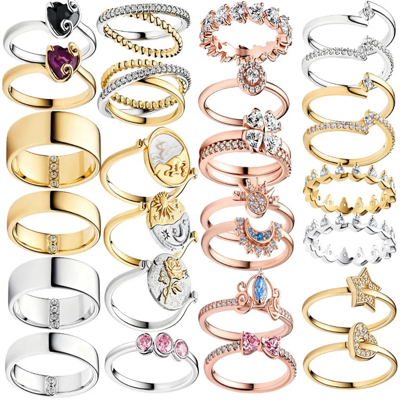 2026 Summer 925 Fashion Crown Love Sun Moon Simple Ring Accessories ...