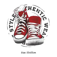 Style Shoes Iron On Patch Appliqued Tops Vinyl Fashion Heat Transfer ...