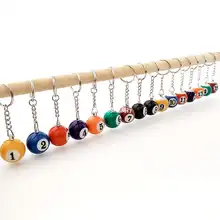 32pcs/Set Mini Billiards Shaped Keyring Assorted Colorful Billiards ...