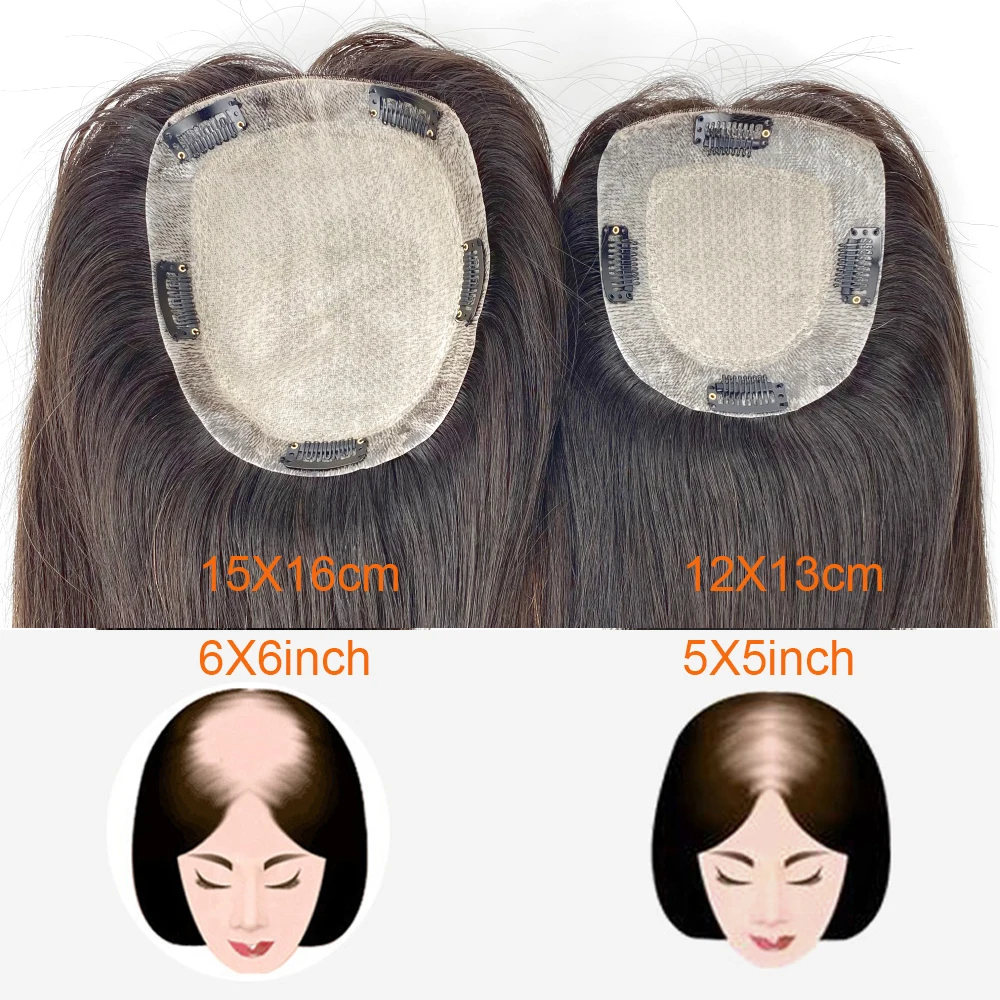 24inch Long Virgin European Human Hair Topper Many Color Silicone Skin ...