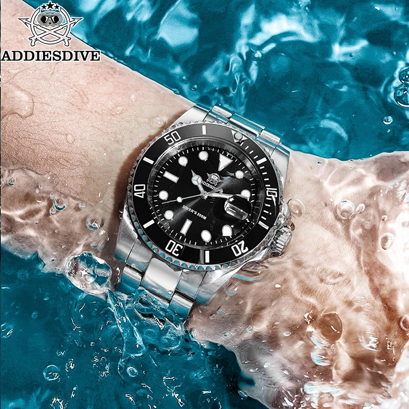 ADDIESDIVE Quartz Watches Stainless Steel Ceramic Bezel Business ...