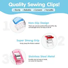 Colorful 50Pc Multipurpose Sewing Clips For Quilting And Storage.