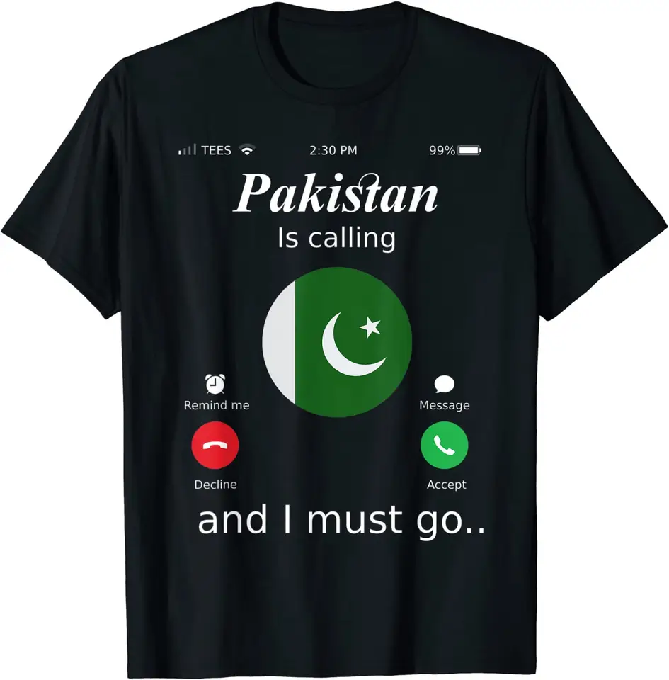 Energetic Pakistan Flag T-Shirt, "Pakistan Is Calling" Slogan.