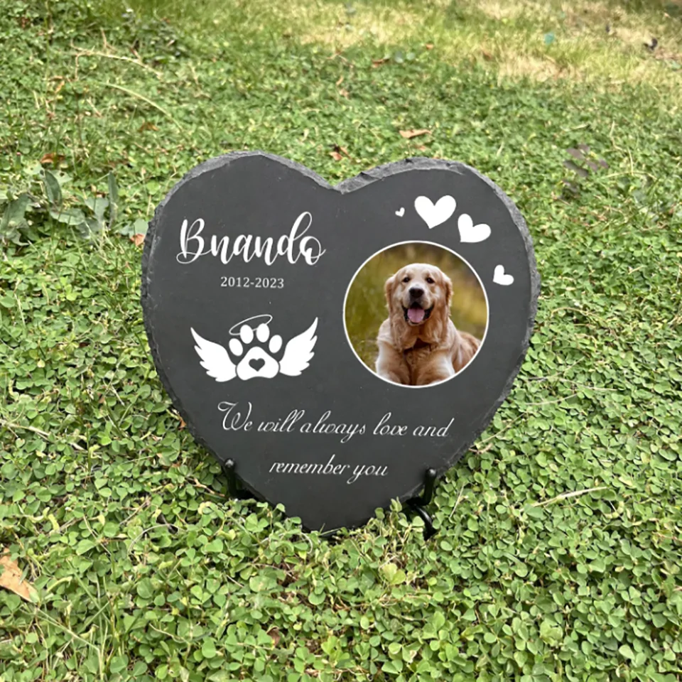 Piedra conmemorativa personalizada para mascotas con impresión ...