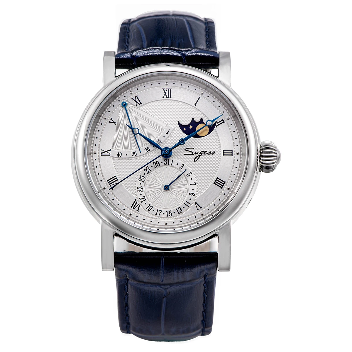 Sugess Men Watch Automatic Mechanical Original 2153 Movement Moon Phase ...