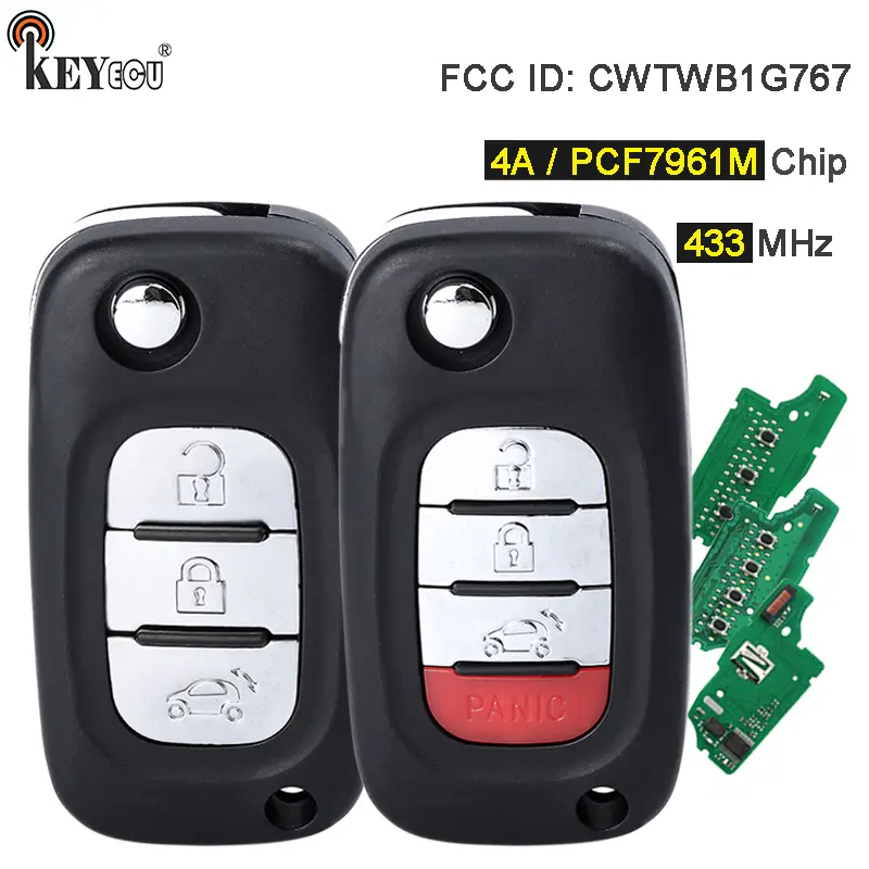 KEYECU 433MHz 4A / PCF7961M Chip CWTWB1G767 for Mercedes Benz Smart ...