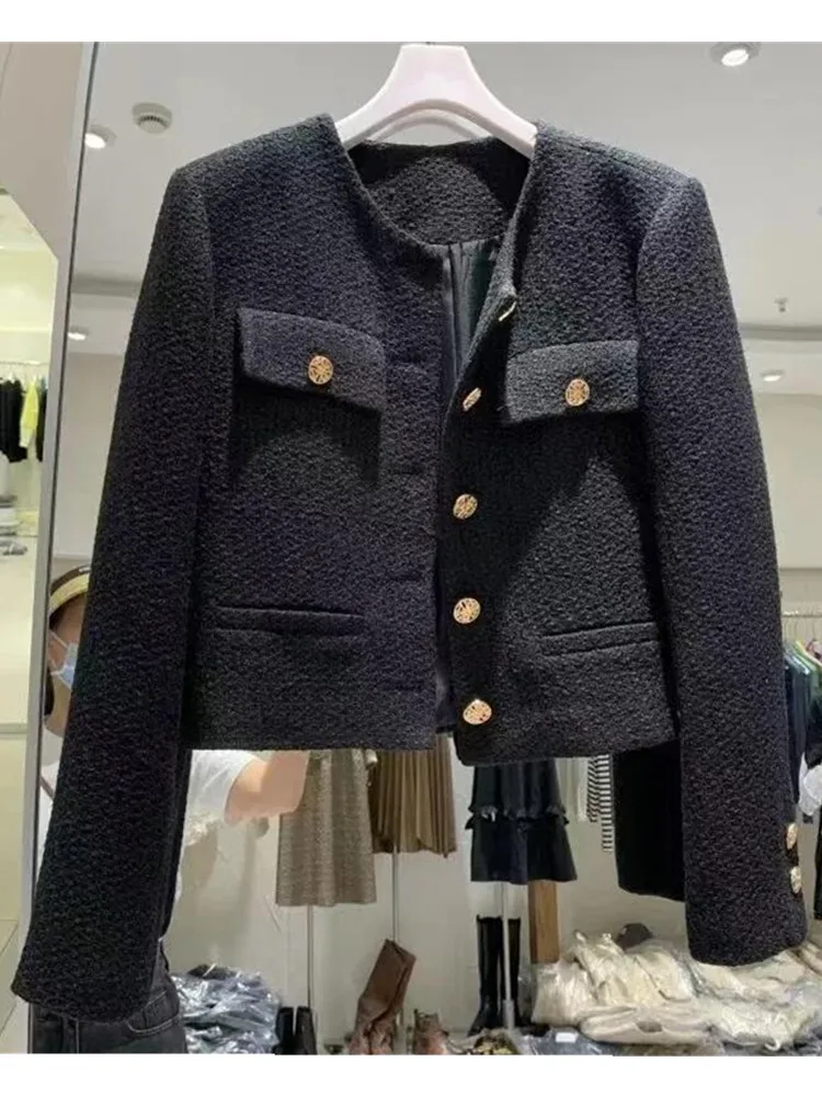 SMTHMA Korean Chic Female Tweed Basic Jacket Coat Women Clothing Runway ...