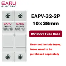 1P 2P Parallel Din Rail DC Fuse Holder 10*38mm High Voltage Solar PV ...