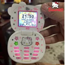 Sanrio Hello Kitty Flip Phone, Kawaii Mini Kids Toy, Cute Birthday Gift