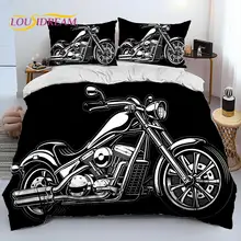 3D Retro Vintage Motorcycle Comforter Bedding Set,Duvet Cover Bed Set ...