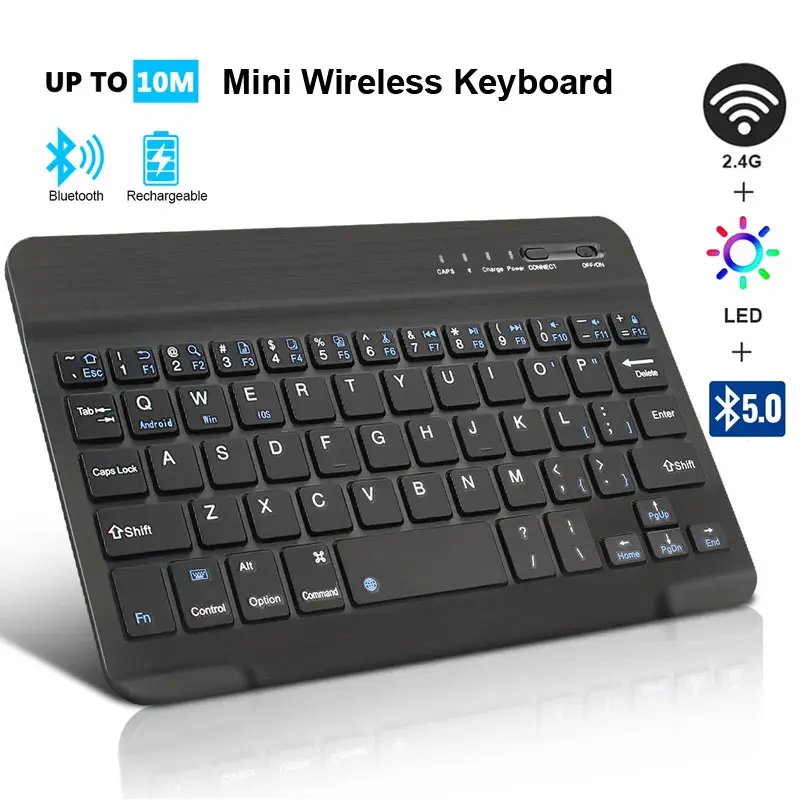 Bluetooth 2.4G Rechargeable Mini Keyboard For Macbook, Ipad, Android ...