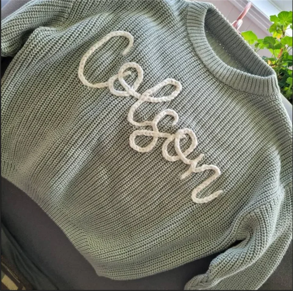 Cute, Personalized Baby Sweater With Embroidered Name – Perfect ...