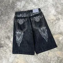 Y2K Street Fashion New Loose Big Boy Shorts Wing Pattern Printing men's ...