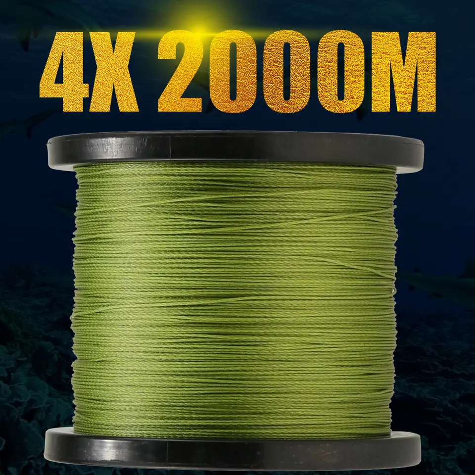 2000m Long Line Fishing 4x Strands Braid Line 6-100LB PE Multifilament ...
