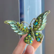 Wind high-end butterfly brooch, alloy diamond studded brooch, women's ...