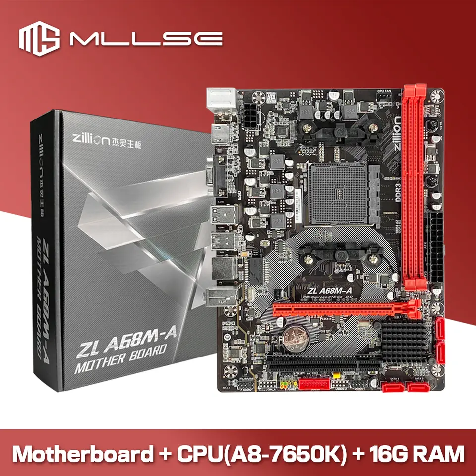 Mllse Zl A68M-A Motherboard: A8-7650K, 16Gb Ddr3 1600Mhz Ram - Gaming ...