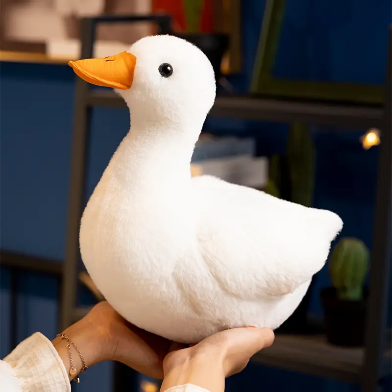 Cute White Call Duck Plush Toy, Realistic Gift For Kids And Pets.