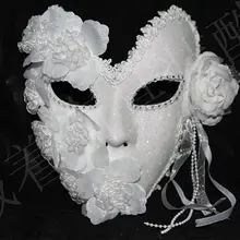 Venetian Masquerade Mask Princess Men Women Feather Flowers Lace Black ...
