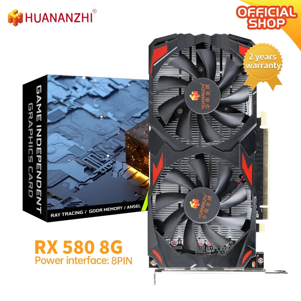 High-Performance Huananzhi Rx 580 8G Crypto Mining Gpu Card, 256Bit Gddr5