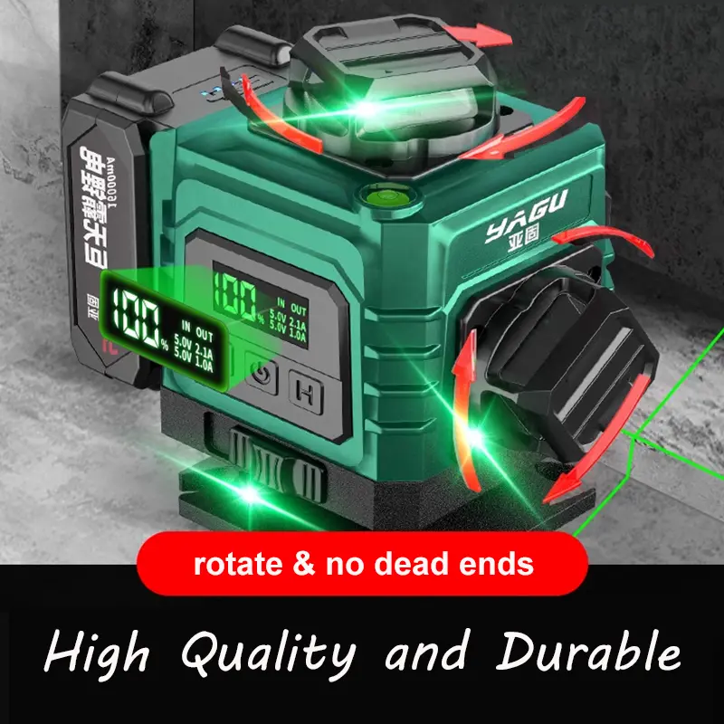 Advanced 4D Laser Level With Remote, 16 Lines, 360° Rotation. Shop Now!