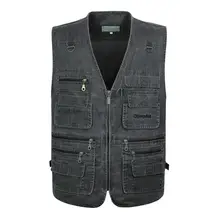 Summer Men'S Big Size Cotton Vest With 16 Pockets.