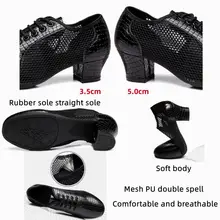 Women Red Black Latin Dance Shoes Outdoor Jazz Ballroom Salsa Dancing ...