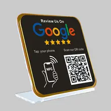 Custom Google Review Signs With Nfc, Acrylic Stand, Access Control Card