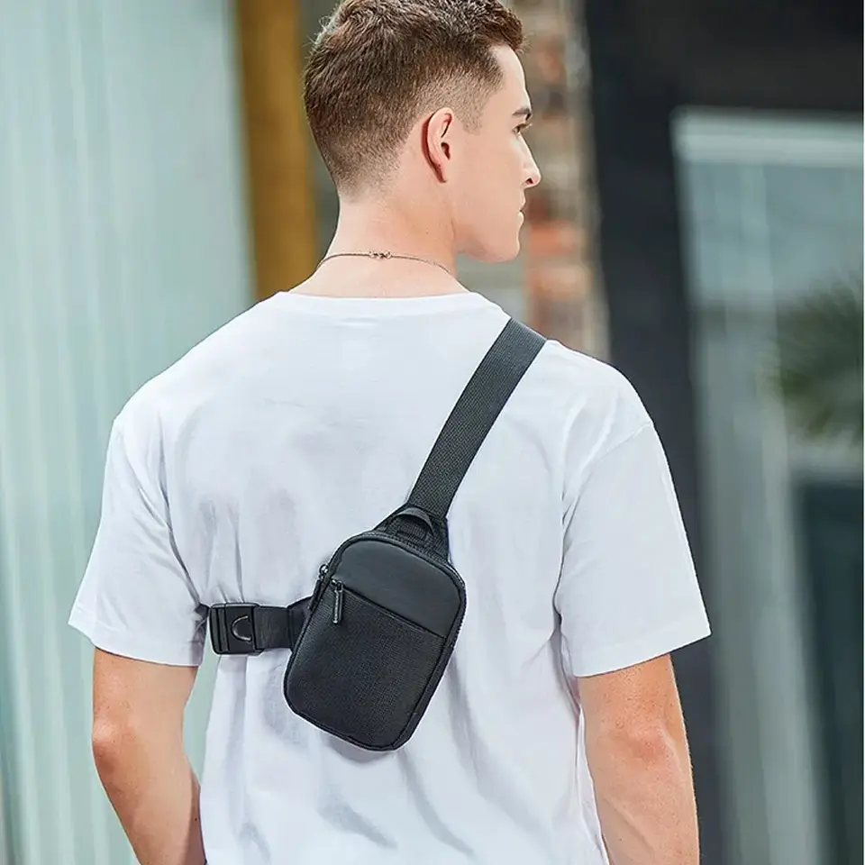 Trendy Oxford Cloth Chest Bag For Men, Casual Diagonal Design.