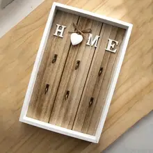 1pc Wooden Metal Key Hook Board Home Wall Decoration Living Room ...