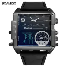 Boamigo Men'S Quartz Sports Watch, 3 Time Zones, Led, Fashion Military ...